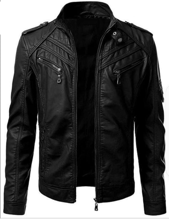Leather Biker Jacket – Jet Black Tactical Edge Edition – Fast Leather ...